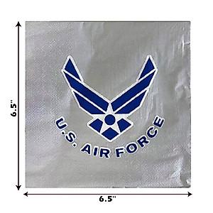 50Pcs Military U.S. Air Force Napkins,Memorial Day Veterans Day 4th Of July USAF Party Supplies