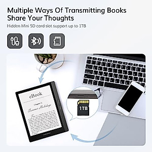 Meebook E-Reader M7 | 6.8' Eink Carta Screen | 300PPI Smart Light | Android 11 | Ouad Core Processor | Out Speaker | Support Google Play Store | 3GB+32GB Storage | Micro-SD Slot | Gray