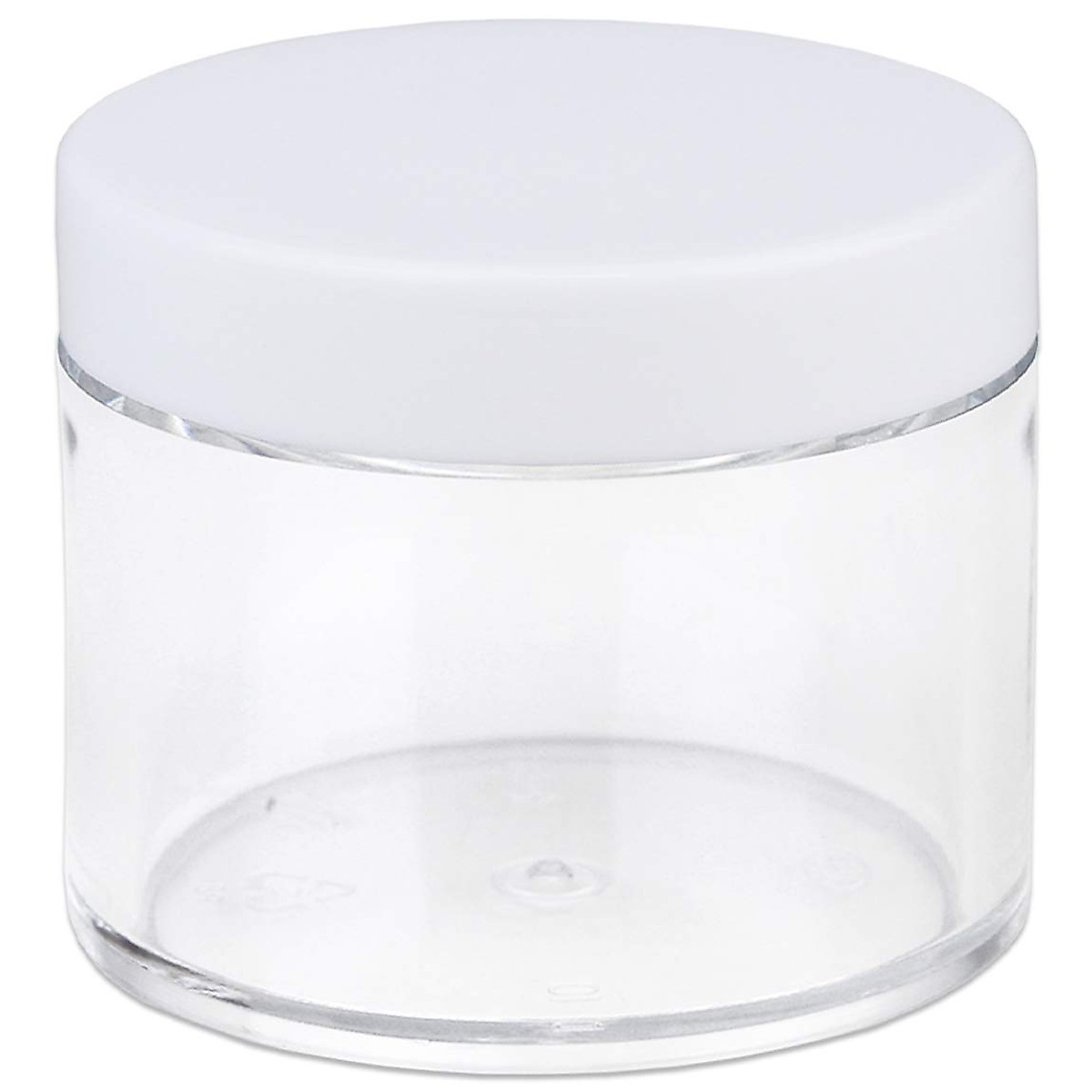 Beauticom 60 Grams/60 ML (2 Oz) Round Clear Plastic Container Jars with White Lids Storage Makeup Cosmetic Lotion Scrubs (3 Jars)