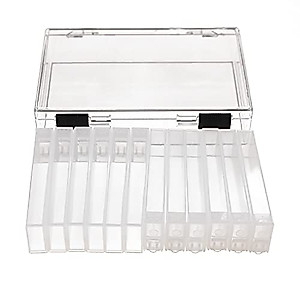 Flip Top Storage System Box | 12 Clear Plastic Organizing Containers | 6.25in x 4in x 1.4in
