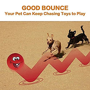 N-S Dog Toy,Squeaky Dog Toys Chewing Durable Teething Latex Rubber Soft Interactive Fetch Play Dog Balls with Funny Face for Puppy Small Medium Pet Dog (5PCS)