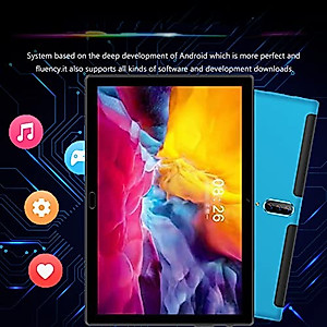 10.1 Inch Hd Tablet 8-core IPS High-Definition Screen WiFi Bluetooth Android5.1 Voice Call Game Learn Online Tablet Support Sim Communication Function (Blue)