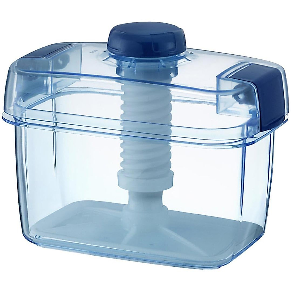 Instant Pickle Maker Vegetable Press Tsukemono Container Rectangle Made in Japan BPA Free (Blue 2.2L)