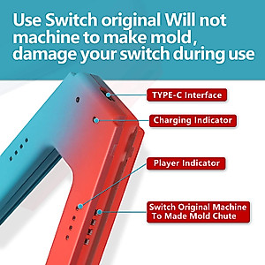 Joy-Con Charging Grip for Nintendo Switch OLED Controllers, MYCHEER Comfort Joycon Grip Controllers Portable Gradient V-Shaped Handle for Switch Joy-con Speed Charge While Play