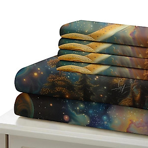 SorEci Mystery Owl Duvet Cover Bedding Set for Unisex 3D Digital Fantasy World Printed Comforter Cover Soft 3Pcs Ultra Soft Quilt Cover with 2 Pillow Shams Zipper Closure Queen（228x228cm）, Style-4