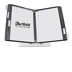 Tarifold® Desktop Reference and Display System, 10 Double-Sided Pockets, Letter-Size, Black-Framed (D271)