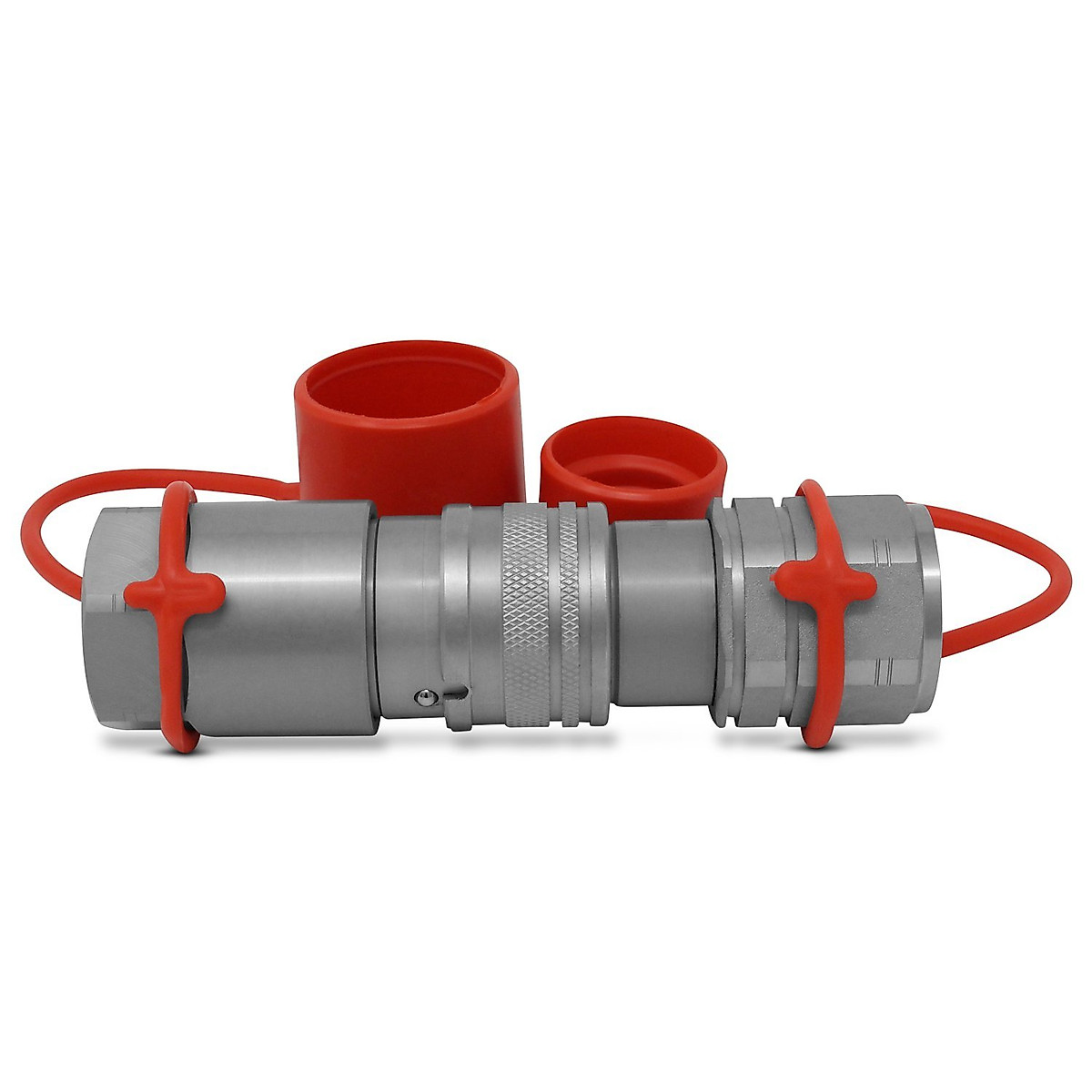 3/4" NPT Skid Steer Flat Face Hydraulic Quick Connect Couplers/Couplings Set w/Dust Caps