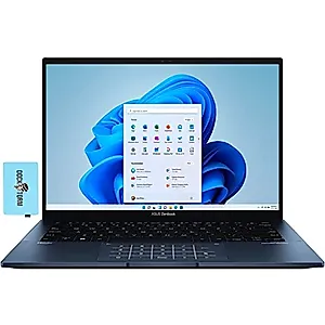 ASUS ZenBook 14 Home & Business Laptop (Intel i5-1240P 12-Core, 8GB LPDDR5 4800MHz RAM, 256GB SSD, Intel Iris Xe, 14.0" 90Hz 2880 x 1800, WiFi, Bluetooth, Backlit KB, Webcam, Win 11 Home) with Hub