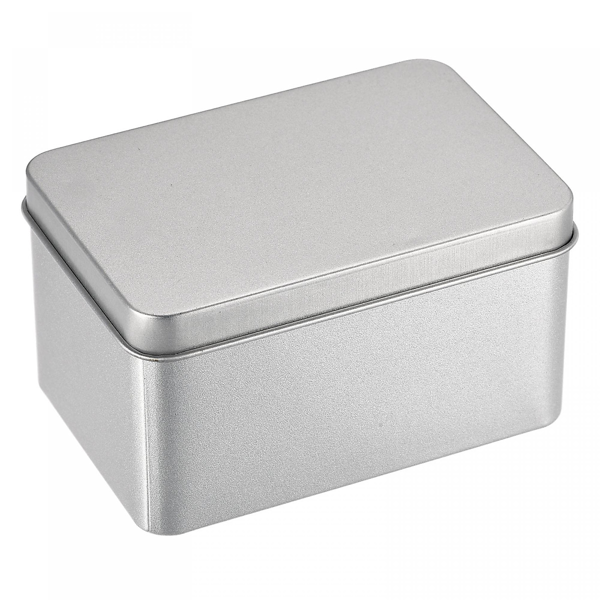 uxcell Metal Tin Box, 4.21" x 2.87" x 2.36" Rectangular Empty Tinplate Containers with Lids, Silver Tone, for Home Organizer, Candles, Gifts, Car Keys, Crafts Storage