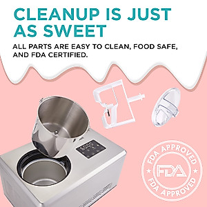 Ivation Automatic Ice Cream Maker Machine, No Pre-freezing Necessary with Built-in Compressor, Stainless Steel Gelato & Yogurt Machine, LCD Touchscreen Control, 2 Qt