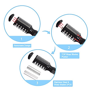 Hair Cutting Comb - Double Edge Razor for Thin and Thick Hair Trimming and Styling with 5 PCS Spare Blades