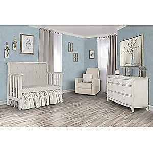 Evolur Signature Amsterdam 5-in-1 Convertible Crib, Glazed Brush White