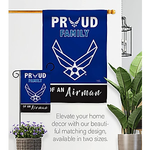 Proud Family Airman Garden Flag - Armed Forces Air Force USAF United State American Military Veteran Retire Official - House Decoration Banner Small Yard Gift Double-Sided Made In USA 13 X 18.5