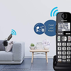 Panasonic DECT 6.0 Expandable Cordless Phone System with Answering Machine and Call Blocking - 3 Handsets - KX-TGE433B (Black)