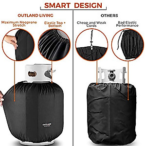 Outland Living Propane Tank Cover 20 lb | Reliable, Weather Resistant Gas Cylinder Cover | Rugged Outdoor UV Rated D600 Polyester | 12.5" x 18"
