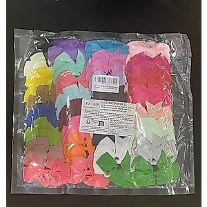 choicbaby 60pcs 3 Inches Boutique Grosgrain Ribbon Pinwheel Hair Bows for Baby Girls, Toddler Bows Hair Clip Birthday Gifts In Pair