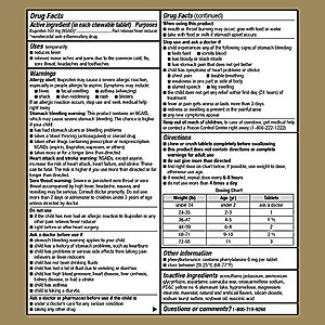 GoodSense Children's Ibuprofen Chewable Tablets, 100 mg, Orange Flavor, Pain Reliever and Fever Reducer, 24 Count