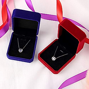 Lamoutor 4Pcs Velvet Necklace Pendant Gift Box Jewelry Gift Box
