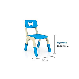 LIUYUNQI 1 Table and 6 Chairs Kindergarten Desk and Chair Set Can Lift Children's Desk Household Simple Baby Table Plastic Rectangle Toy Table (Color : Blue)