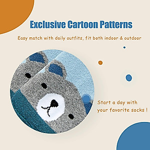 Mardonskey Big Kids Winter Socks Boys Warm Socks Thick Cotton Thermal Crew Socks for Boys 6 Pairs 6-8 Years