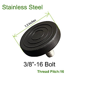 SINGTAN #304 Stainless Steel Furniture Levelers-Pack of 4 | Furniture Feet,Heavy Duty Adjusting Foot Adjustable Furniture Legs | Table Levelers | Chair Levelers,3/8"-16 Threaded Bolt, Thread Pitch:16