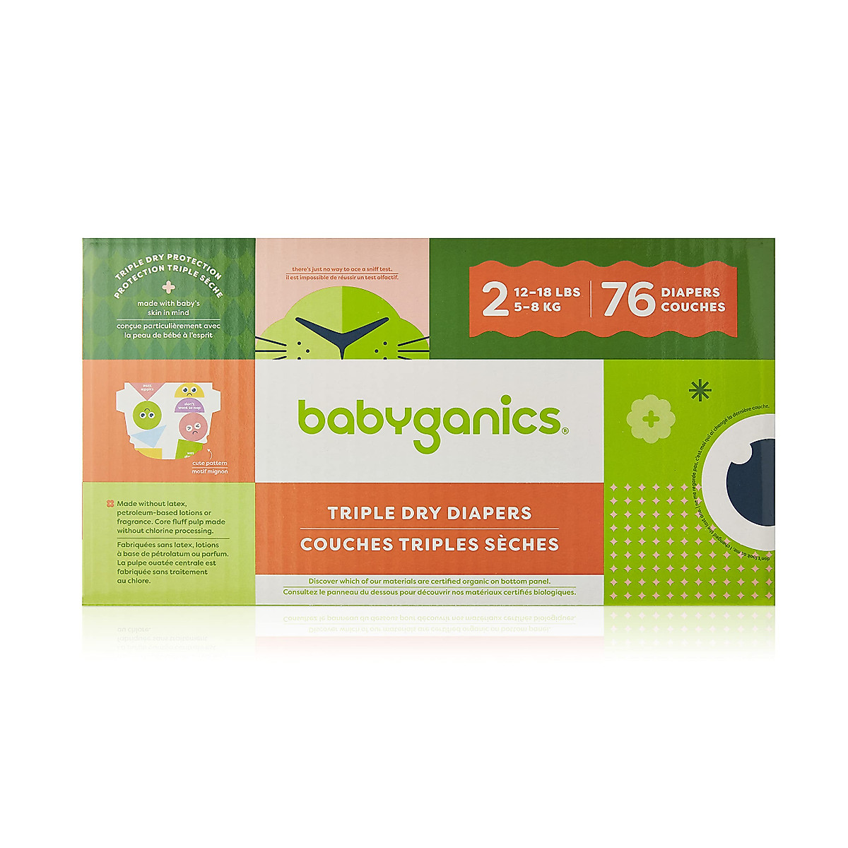 Babyganics Diapers, Size 2, 76 ct, Ultra Absorbent Diapers