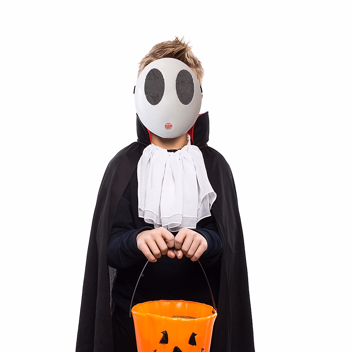 DOEA Shy Guy Mask Halloween Mask Party Favors, White Shy Guy Cosplay Costume Masquerade Props Game Video Birthday Party Supplies