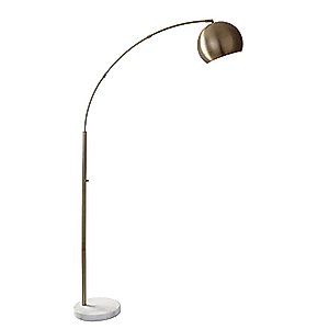 Adesso 5170-21 Astoria Arc Lamp, 78 in., 100W Incandescent/26W CFL, Antique Brass Finish, 1 Floor Lamp