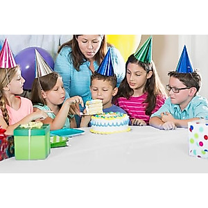 Exquisite 54 Inch X 300 Feet White Plastic Table Cover Roll in A Cut - to - Size Box with Convenient Slide Cutter. Cuts Up to 36 Rectangle 8 Feet Plastic Disposable Tablecloths