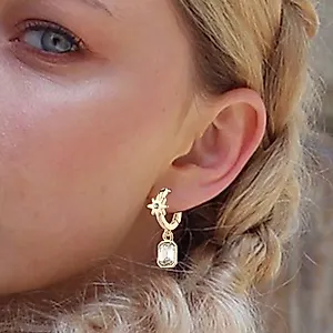 9 Pairs Gold Chunky Hoop Earrings Set for Women, 14K Plated Twisted Huggie Earring Hypoallergenic, Lightweight Thick Open Hoops Jewelry Gifts. (B-9 Earrings)