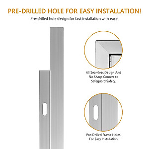BBQ Future Outdoor Kitchen Access Doors 24W x 24H, Grill Double Door Brushed Stainless Steel Storage Cabinet for Grilling Station & BBQ Island