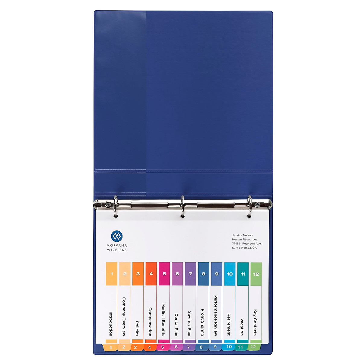 Avery Ready Index 12-Tab Binder Dividers, Customizable Table of Contents, Multicolor Tabs, 6 Sets (11196)