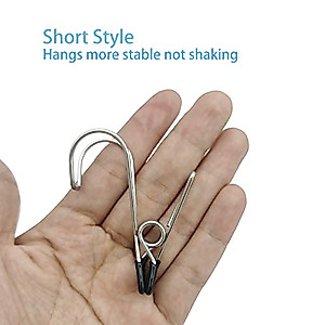 304 Stainless Steel Short Tail Hanger Clip with Hook, Durable Hanging Clips，Heavy Duty Multifunctional Hangers Use for Display Storage Items (12)