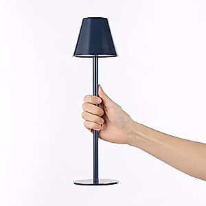 LEDLUX Cordless LED Table Lamp, Rechargeable Desk Lamp, Wireless Small Night Light, Metal Modern Desk Light, Stepless Dimming, Touch Switch, for Bedroom/Coffee Table/Restaurant/Garden(Blue,1 Pack)