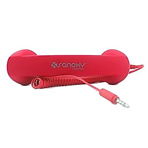 SANOXY Retro Handset -Old-School Style POP Handset for iPhone, iPad, iPod, and Android Phones (Red)