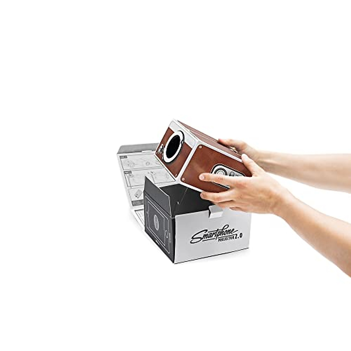 Luckies of London | Portable Smart Phone Projector | Projector Screen for Cell Phone | Bedroom Accessories & Wireless Tech Gadgets | Mobile Phone Accessories / Movie Night Supplies | Brown