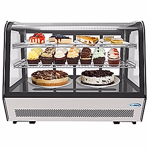 KoolMore - CDC-5C-BK 35" NSF Commercial Countertop Refrigerator Display Case Merchandiser with LED Lighting - 5.6 cu. ft, Black and Stainless Steel & SCDC-8P-SSL Commercial-Refrigerator, 71 Inch