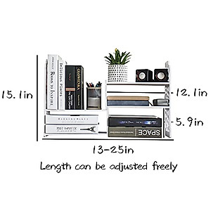 YGYQZ Small Bookshelf for Desktop Storage, Mini Cute Office Desk Shelves White Versatility Organizers for Women, Kids