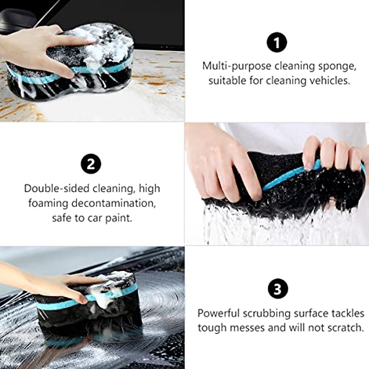 FAVOMOTO 1 pc Kitchen Car Wash Brush Home Multi Auto Scratch Pad - Tool Vehicle Sponges Honeycomb for Non- Scrubber Sponge Functional Large Window Cleaning Non-Scratch Handy Shaped