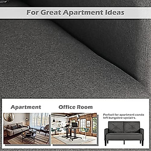 YIGOBUY Upholstered Modern Comfy Sofa Couch 56" W Small Loveseat Sofa Couches w/ 2 USB Charging Ports Fabric 2-Seat Small Couch Sofas for Living Room, Bedroom, Compact Small Space, Apartment, Office