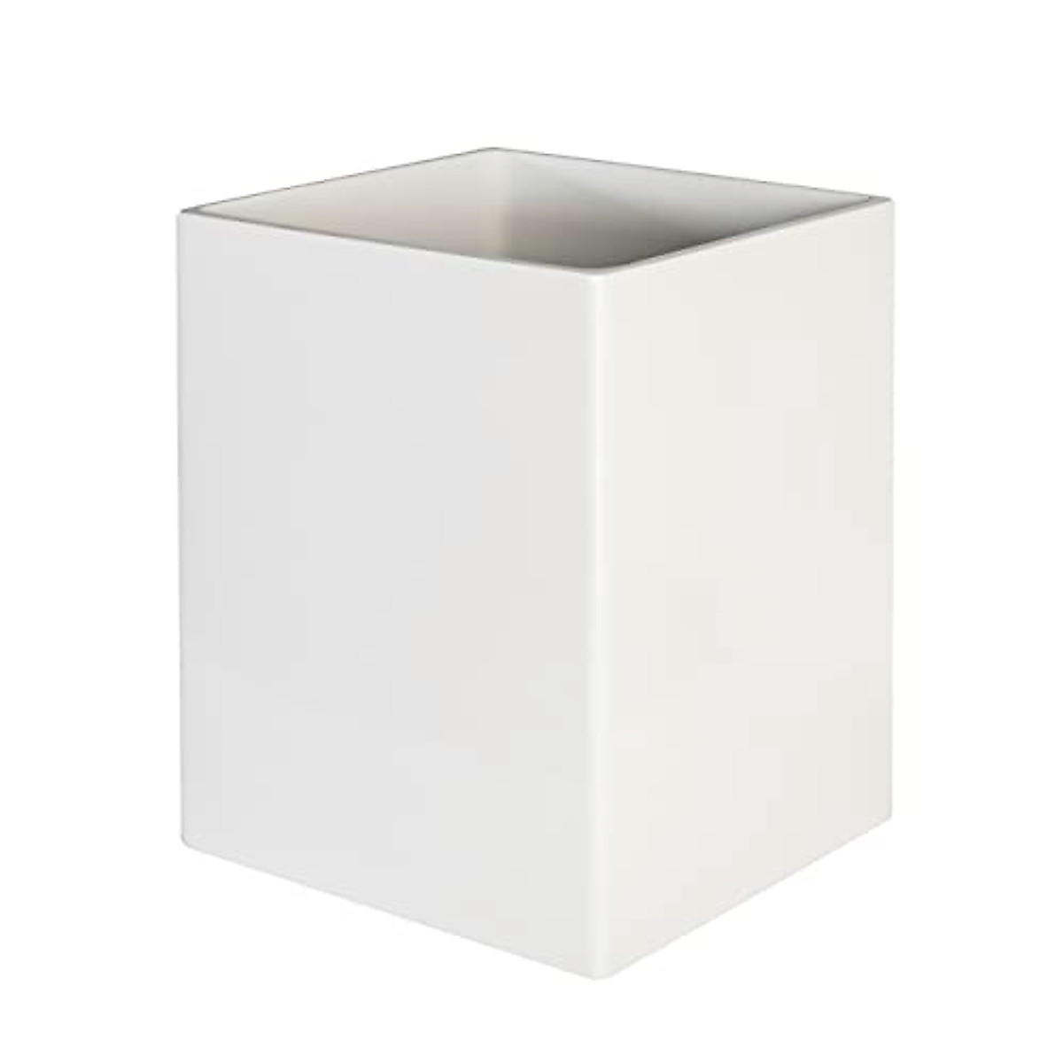 bUnusual Resin Trash Can – White Trash Bin Can with Lacquer High Gloss Finish and Rounded Edge - Waste Bins Basket Ideal for Bathroom and Vanity Spaces