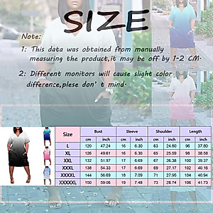 Cnebo Office Dresses for Women for Work Dresses for Women Suitable Plus Size V Neck Dresses Short Sleeve Knee Printed A Line Pink