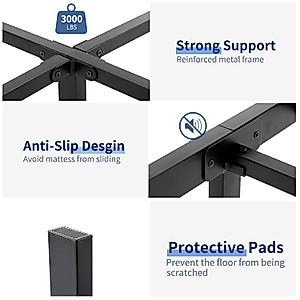 NOAH MEGATRON California King Size Platform Bed Frame 14 Inch Heavy Duty Metal Steel Slat Solid Mattress Foundation, Underneath Storage, No Box Spring Needed, Noise Free, Easy Assembly