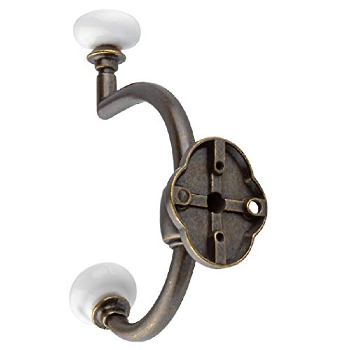 UNIQANTIQ HARDWARE SUPPLY Antique Finished with Porcelain Ball Hat and Coat Hall Tree Hook | Double Hat and Coat Hook | Wall, Hall Tree, Rack Mount Vintage Coat Hooks for Hanging Garment | A-23 (1)