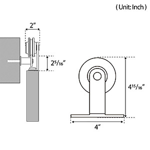 SMARTSTANDARD 6.6 FT Top Mount Sliding Barn Door Hardware Kit Whole Set, Include 1 Pull Handle & 1 Floor Guide, Fit 40" Wide DoorPanel(T Shape Hanger)