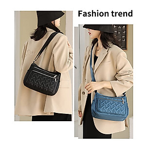 KARRESLY Crossbody Purse for Women Multi Pocket Cross Tote Small Travel Shoulder Bag Casual Messenger Bag(Blue)