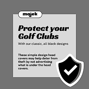 Black Golf Zipper Head Cover #7 Fairway Wood Metal Headcover Traditional Plain Protective Cover Fits All Fairway Golf Clubs for Golfing Buddies