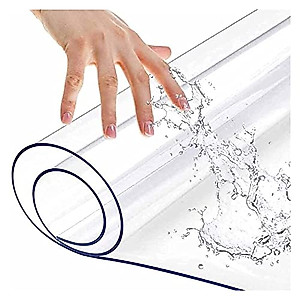 Clear PVC Desk Chair Mat 1.5mm Transparent PVC Large Office Chair Mat for Hardwood Floor, Non-slip Entrance Door Mats, Can Be Cut,Waterproof Non-slip Mat,85/105/125/145/165cm wide,100-600cm for Office