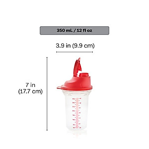 Tupperware All-In-One Prep Shaker Bottle with Measurements and Airtight and Leak-Proof Lid - Dishwasher Safe & BPA Free
