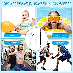 16 Exercise Ball Plug Replacement Kit with Needle, Nozzle, Extension Hose, Exercise Ball Air Stopper Plug Pin for Yoga Ball Soccer Basketball Football Volleyball Rubber Boat Balloon Swim Inflatables